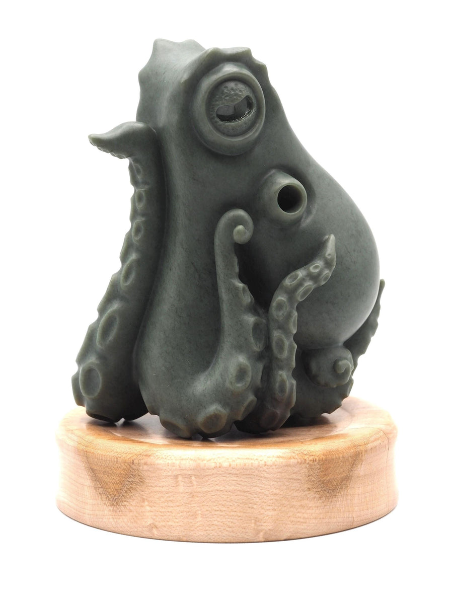 Alfredo the Octopus - Hand Carved Wyoming Sage Nephrite Jade Sculpture ...